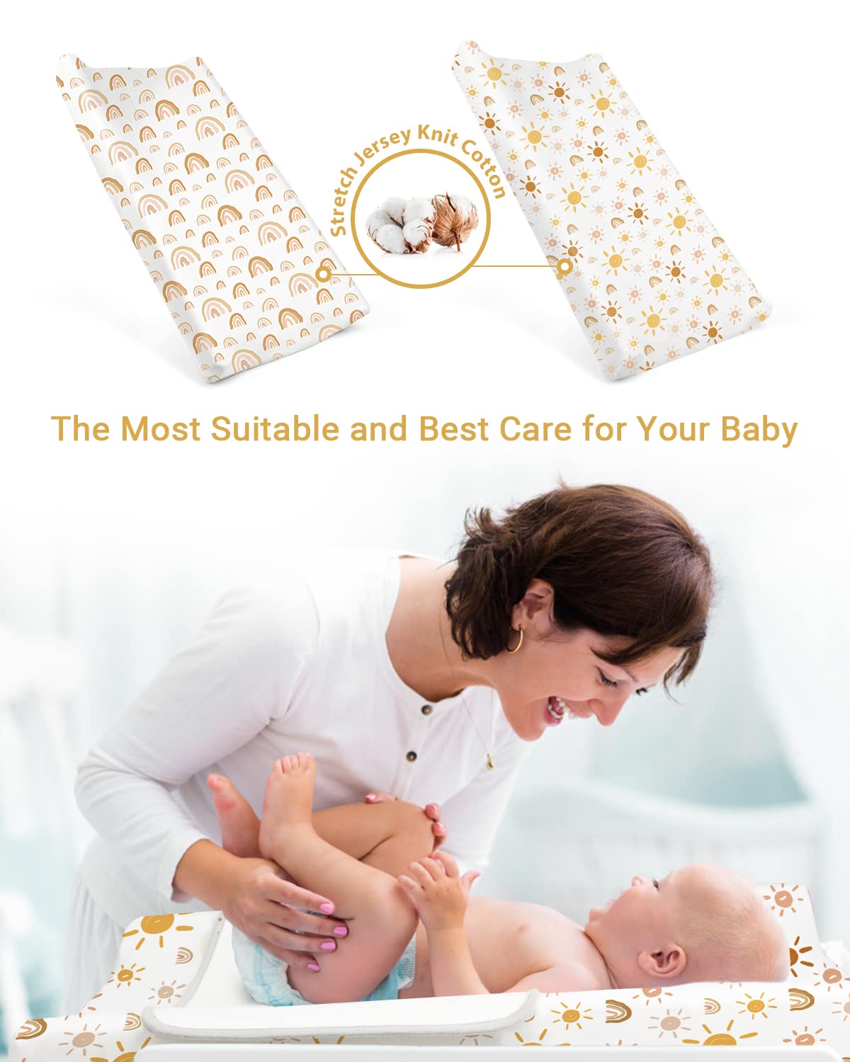 Portable Changing Pad & Changing Pad Cover for Baby Excellent Baby Shower Registry Gifts