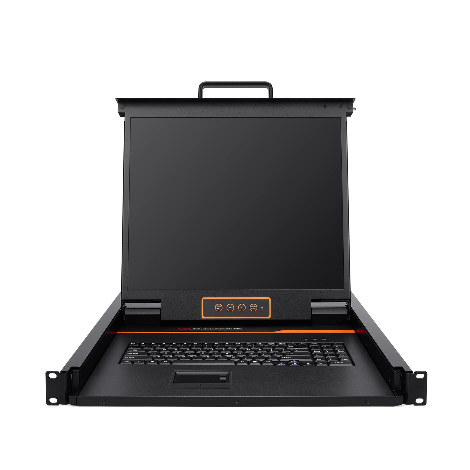 1U Rackmount KVM Console, 17" Rack Mount Monitor Keyboard, Single Port VGA KVM, 18.9" Deep, 1280X1024 60Hz, Includes 1 USB VGA KVM Cable,1 Power Cord,2 Brackets, Support Windows, Linux, Mac and Sun