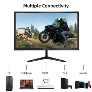 Pisichen Computer Monitor, 21.5-inch PC Monitor Full HD 1920x1080 Screen, VGA & HDMI Interfaces, 5ms, 75Hz, Brightness 250 cd/m², Built-in Speaker, Monitor for PS3/PS4/Xbox/Laptop/PC