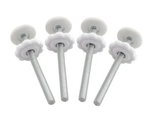 4 pack baby gate threaded spindle rod 8mm(m8), replacement screw bolts hardware parts kit for pet & dog pressure mounted safety door & stair gates (a white)