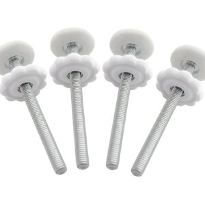 4 Pack Baby Gate Threaded Spindle Rod 8MM(M8), Replacement Screw Bolts Hardware Parts Kit for Pet & Dog Pressure Mounted Safety Door & Stair Gates (a White)