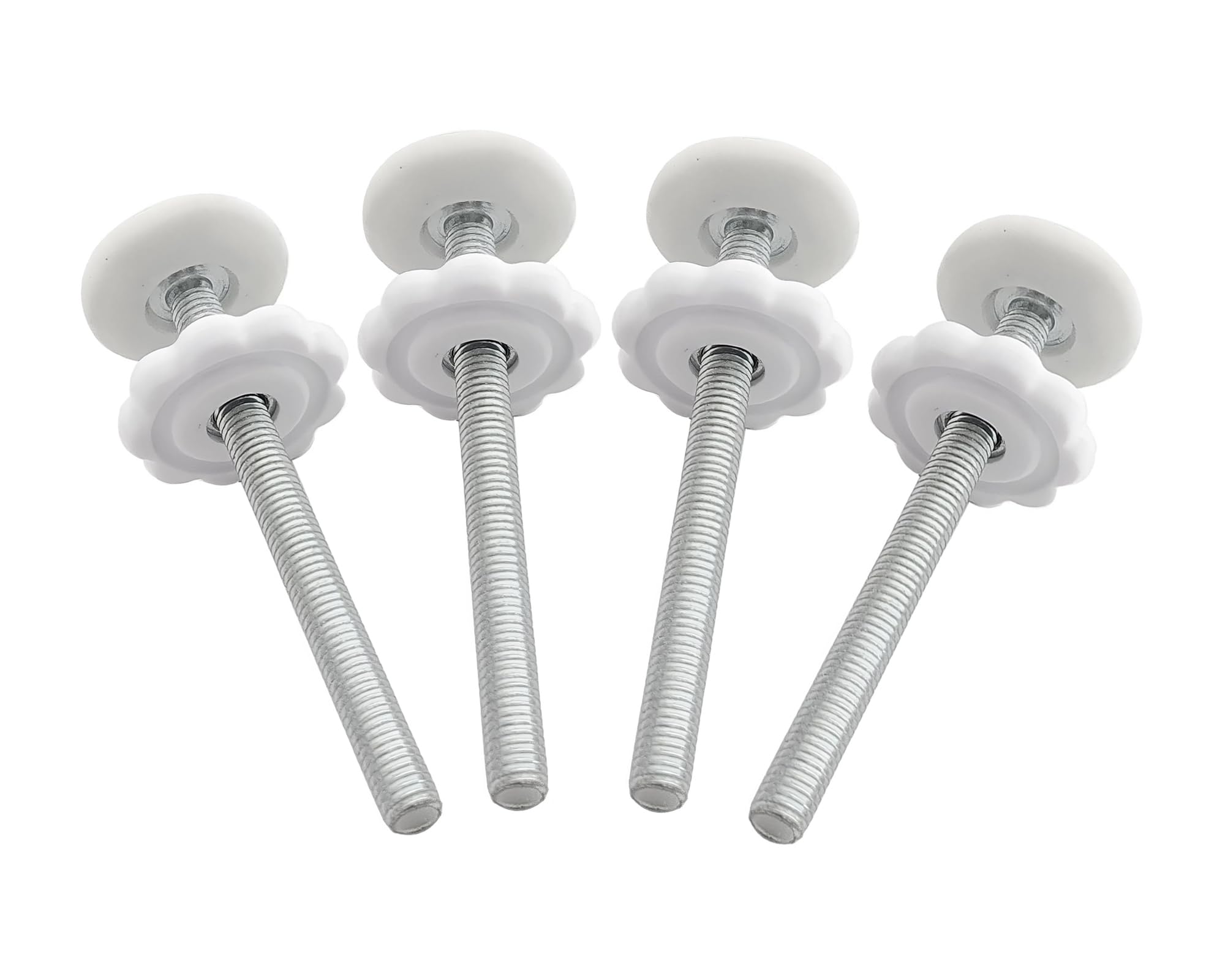 4 Pack Baby Gate Threaded Spindle Rod 8MM(M8), Replacement Screw Bolts Hardware Parts Kit for Pet & Dog Pressure Mounted Safety Door & Stair Gates (a White)