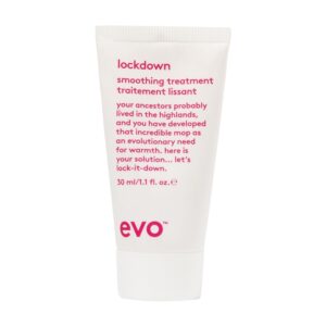 evo lockdown smoothing treatment - leave-in hair treatment - protects color-treated hair and reduces frizz - travel size, 30ml / 1.01fl.oz