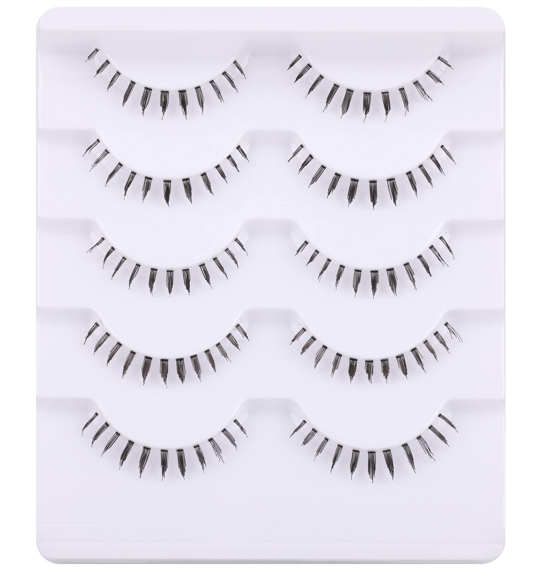 False Eyelashes Bottom Lashes Wispy Natural Mink Lashes Clear Band DIY Lashes Reusable Soft Handmade Lashes Pack