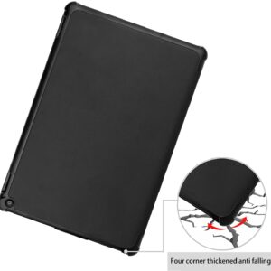 Case Compatible with for Amazon fire HD 10 2021 / HD 10 Plus Tablet Cases Auto Sleep Function Slim Light-Weight PU Leather Smart Tablet Shell Cover Foldable Stand Case Fit (Black)