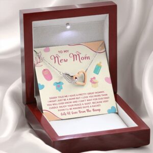 Teesware Pregnancy Gift For Mom, To My Mommy Necklace Baby Bump, Mommy To Be Gifts For 1st Time Mom