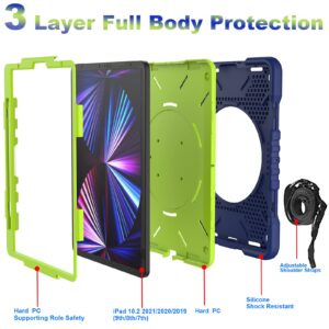 ANDNARY New iPad Pro 11 Inch Case 4th Gen 2022/3rd Gen 2021/2nd Gen 2020/1st Gen 2018 with Pencil Holder, iPad Air Case 5th/4th Generation 10.9 Inch 2022/2020 with 360° Swivel Foldable Stand for Kids