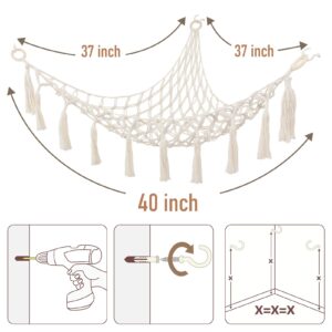 KIDDI MIDY Stuffed Animal Hammock, Macrame Toy Net Storage Hanging Organizer for Kids Bedroom, Playroom, Nursery Room, Corner Plush Toys Net Holder Boho Decor