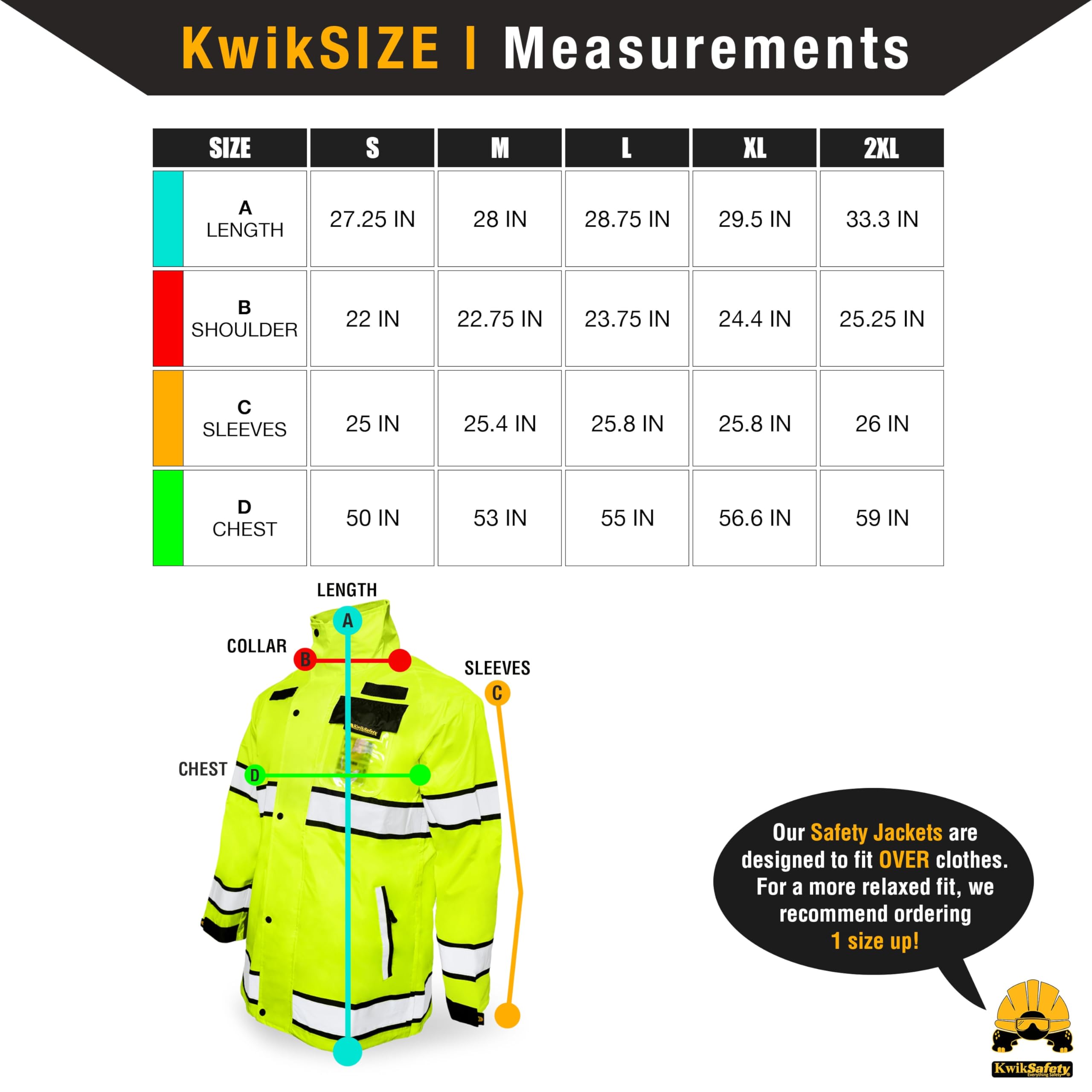 KwikSafety - Charlotte, NC - TORRENT Class 3 Safety Rain Jacket - ANSI Tested OSHA HiVis Weather Proof Reflective Coat Hideaway Hood/Yellow XL