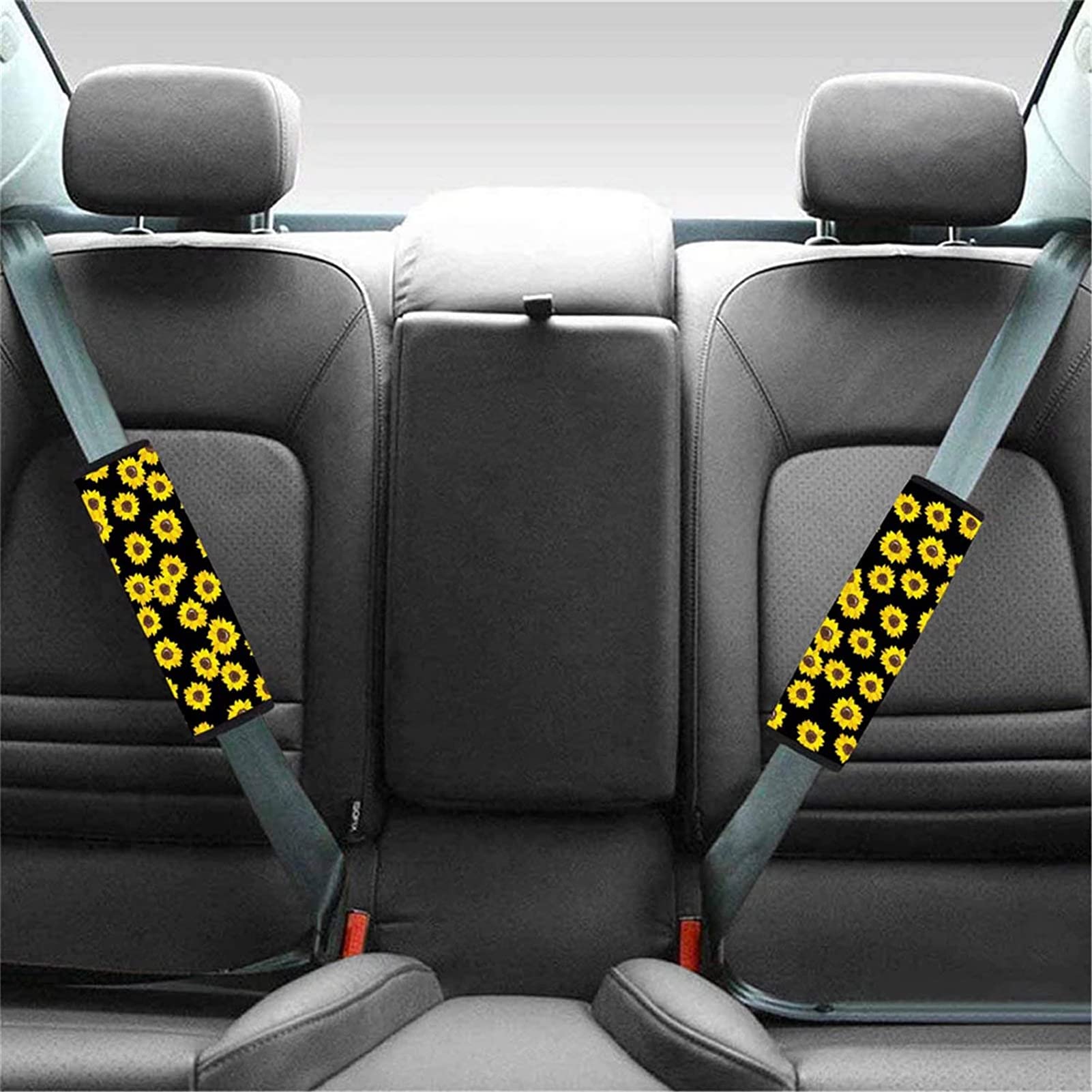 DISNIMO Black and White Cow Pattern Seat Belt Cover for Women Adults 2 Packs Comfortable Driving Safety Shoulder Protectors Covers Car Backpack Strap Pad Multi-Function Universal