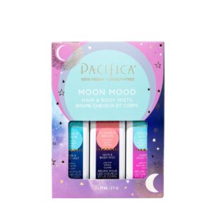 pacifica moon moods hair perfume & body fragrance spray mist trial set – dream, flower & silver moon – sampler discovery gift pack – travel-size, vegan & cruelty-free, 2 oz each (pack of 3)