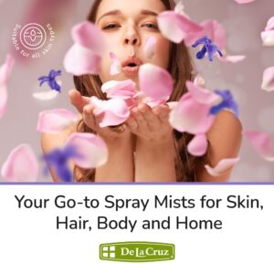 De La Cruz - Rose Water Spray and Lavender Water Spray Bundle - Spray Mist for Skin, Hair and Body - 8 fl OZ Each