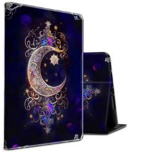 for samsung galaxy tab a8 10.5 inch 2022 model (sm-x200/x205/x207) case,pu leather auto sleepwake stand cover with adjustable angle for samsung tablet-moon star galaxy floral