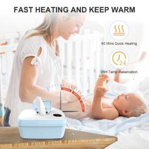 Baby Wipe Warmer Wipes Dispenser : High Capacity LED Display Silent Heating - Wipes Diaper Warmer with Adapter for Newborn Baby