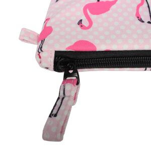 Betsey Johnson 8.5 Inch Zipper Cosmetic Pouch Small Toiletry Bag–Lightweight Durable Polyester Organizer with Inner Zipped Pocket Good For Makeup Accessories and Travel Needs (Flamingo Strut)