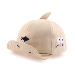 cartoon baby sun hat summer boys girls baseball cap infant toddler beach hat animal pattern (6-24 months, light blue dinosaur)