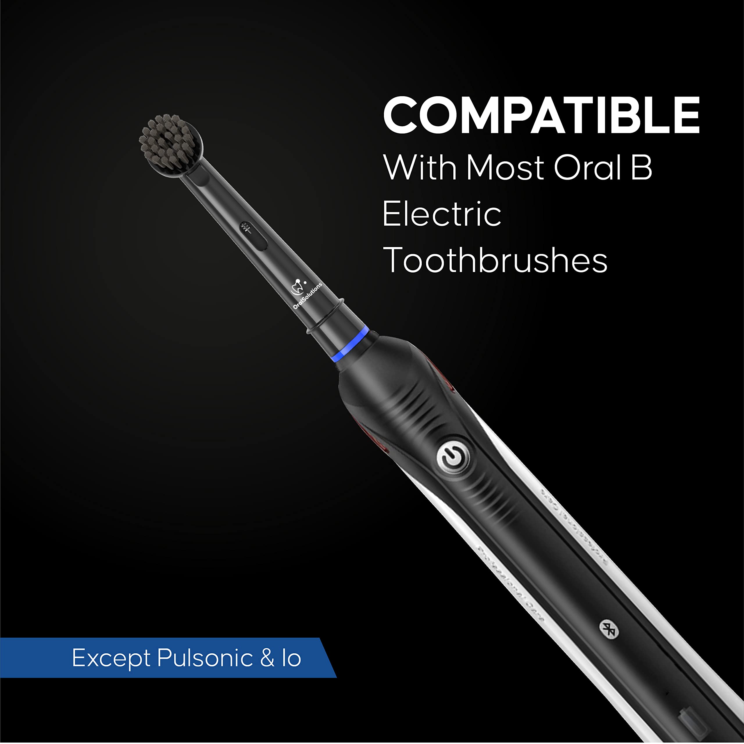 Oral Solutions Electric Toothbrush Replacement Heads - 6-Pack Charcoal Toothbrush Heads Compatible with Most Oral B Toothbrushes - Charcoal Brush for More Effective Teeth Whitening and Plaque Removal