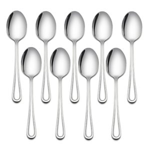 lianyu 9-piece toddler spoons, kids baby spoons self feeding, stainless steel children silverware set for 2-10 year old, preschooler cutlery flatware set for home school, dishwasher safe