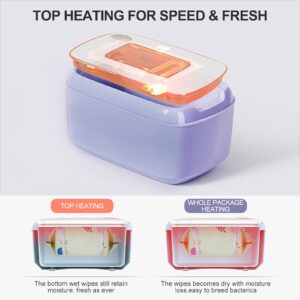 Wipe Warmer Baby Wet Wipes Dispenser : High Capacity LED Display Silent Heating - Wipes Diaper Warmer with Adapter for Baby Infant