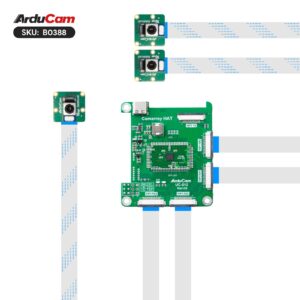 Arducam 16MP Autofocus Quad-Camera Kit for Raspberry Pi, 16MP IMX519 Autofocus Synchronized Pi Camera, Compatible with Nvidia Jetson Board