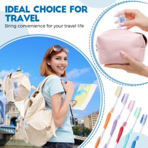 Newtay Individually Wrapped Toothbrushes Manual Disposable Travel Toothbrush Medium Soft Bristle Tooth Brush Travel Toothbrushes for Hotel, Guest, Adults, Multi Color