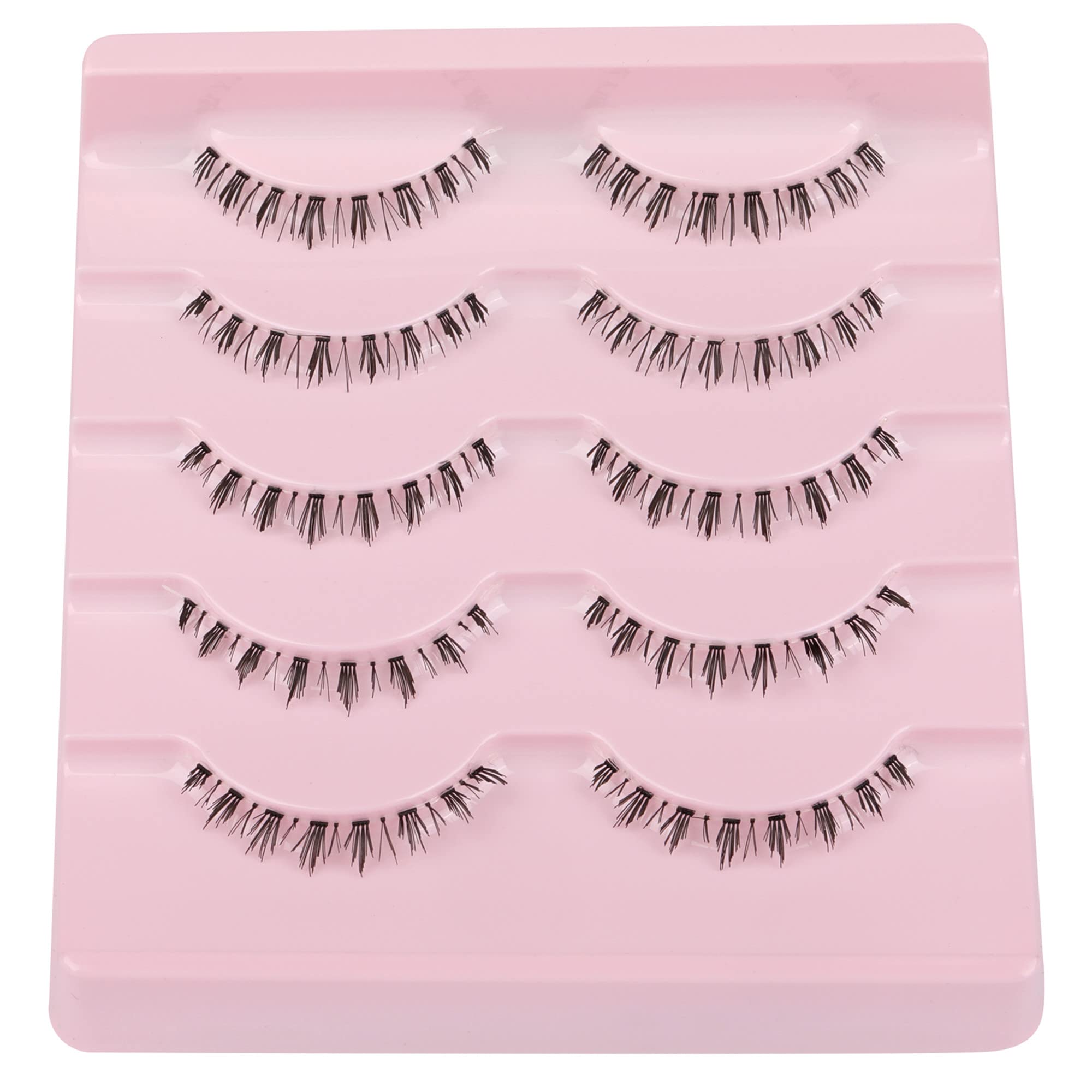 Ruairie False Eyelashes Bottom Lashes Strip with Clear Band 5 Pairs Lower Fake Eyelashes Natural Look Cosplay Eye Lashes Pack Wispy Natural False Lashes