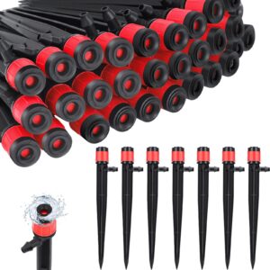 remagr 300 pcs drip irrigation emitters for 1/4 inch drip irrigation tubing flow drippers 360 degree adjustable drip irrigation emitters with stake irrigation sprayers for garden lawn flower bed