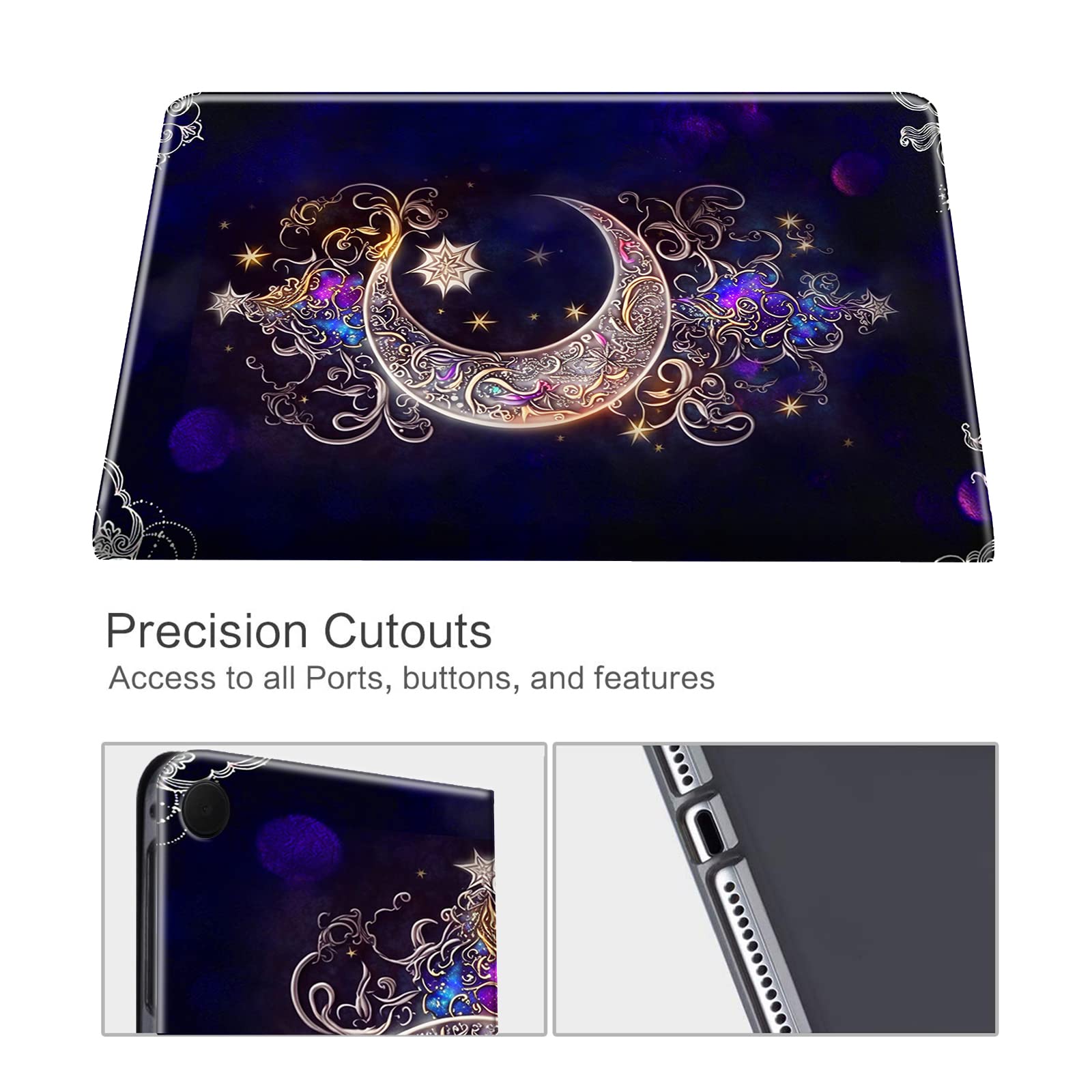 for Samsung Galaxy Tab A8 10.5 inch 2022 Model (SM-X200/X205/X207) Case,PU Leather Auto SleepWake Stand Cover with Adjustable Angle for Samsung Tablet-Moon Star Galaxy Floral