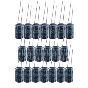 20pcs 330uf 50v capacitor,10x17mm electrolytic capacitors 50v,330uf capacitor aluminum industrial electrical capacitors for diy soldering electronic projects