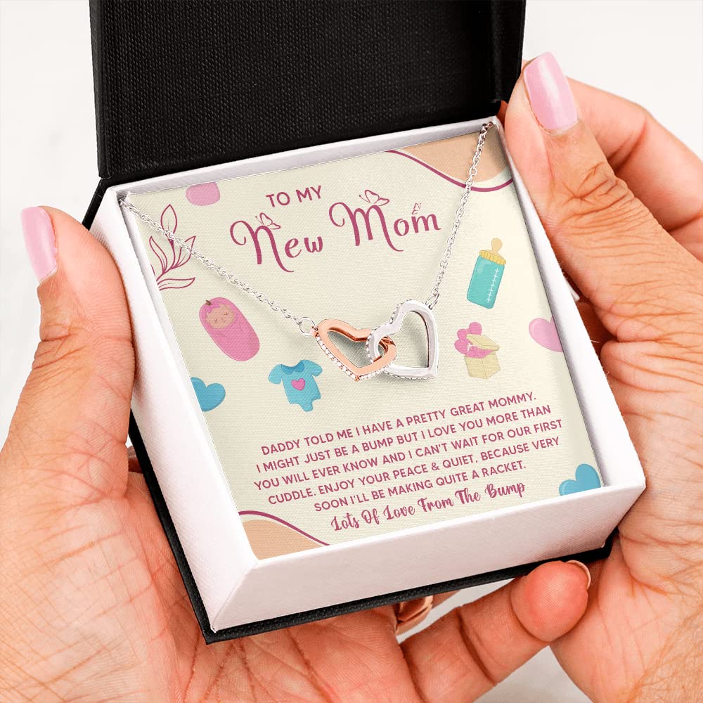 Teesware Pregnancy Gift For Mom, To My Mommy Necklace Baby Bump, Mommy To Be Gifts For 1st Time Mom