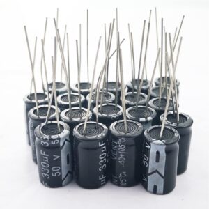 20pcs 330uF 50V Capacitor,10X17MM Electrolytic Capacitors 50V,330uf Capacitor Aluminum Industrial Electrical Capacitors for DIY Soldering Electronic Projects