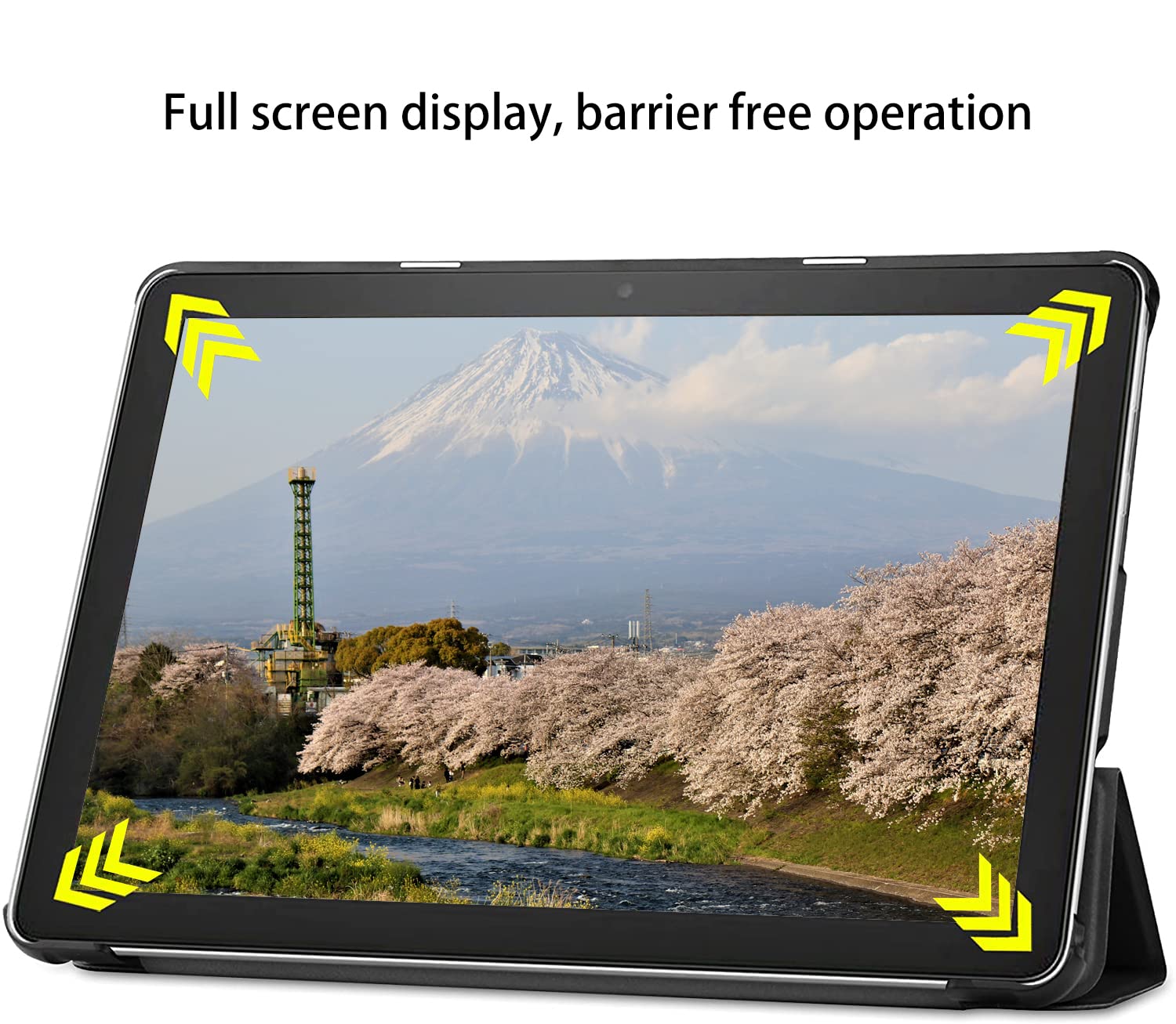 Case Compatible with for Amazon fire HD 10 2021 / HD 10 Plus Tablet Cases Auto Sleep Function Slim Light-Weight PU Leather Smart Tablet Shell Cover Foldable Stand Case Fit (Black)