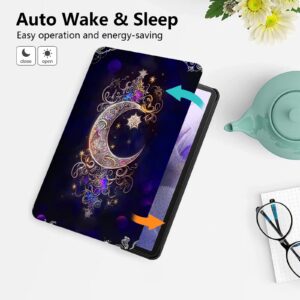 for Samsung Galaxy Tab A8 10.5 inch 2022 Model (SM-X200/X205/X207) Case,PU Leather Auto SleepWake Stand Cover with Adjustable Angle for Samsung Tablet-Moon Star Galaxy Floral