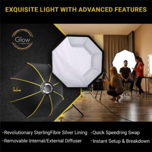 Glow ParaSnap 36" Octa SterlingFibre Bowens Mount Softbox with Advanced Open & Close System, This Parabolic Softbox with Quick Speedring is Ideal Speedlight Softbox