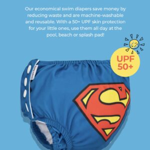 Simple Being Adjustable Snap Reusable Swim Diaper, Double Gusset (DC Superman 18 Months)