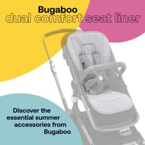 Bugaboo Dual Comfort Seat Liner Fully Reversible to Regulate Body Temperature, Compatible with All Bugaboo Strollers- Misty Grey