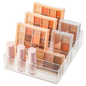 clear makeup organizer, ocira 7-compartment eyeshadow palette organizer bpa-free plastic for countertop vanity & drawer