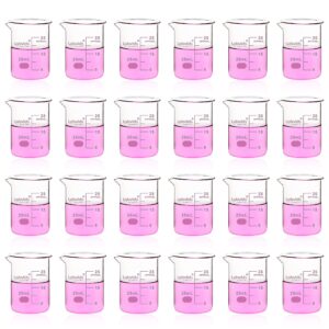 labvida 24pcs of low form glass beakers, 3.3 borosilicate with printed graduation, vol.25ml,lva037