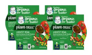 gerber organic for toddler plant-tastic harvest bowl, mediterranean style medley with veggies & ancient grains in sauce, organic & non gmo toddler food, 4.5 oz (pack of 4)