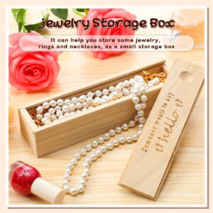 Qunclay Pregnancy Test Keepsake Box Surprise Pregnancy Announcement Box Wooden Baby Announced Box Baby Reveal for Husband Grandparents Baby Memory Souvenir Collection Box with Raffia Ribbon(Classic)