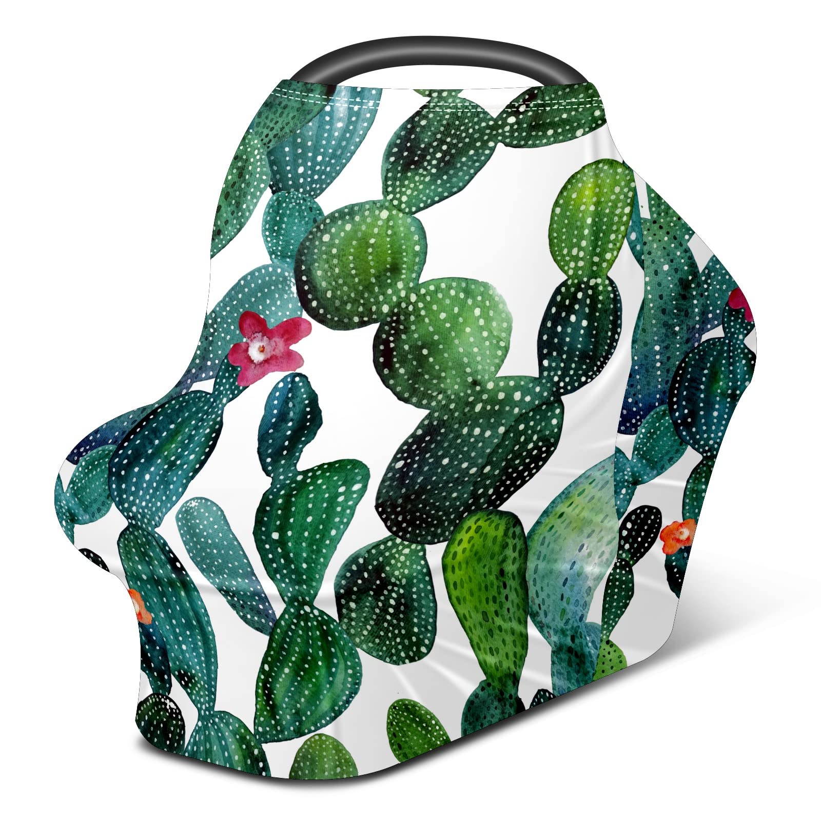 Baby Car Seat Stroller Covers Cactus Collettion Nursing Cover Breastfeeding Scarf Soft Breathable Stretchy Infant Car Canopy Coverage Carseat Cover for Boys and Girls Multi Use