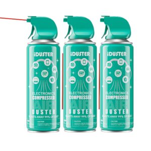 compressed air duster cleaner for keyboard - iduster air cans for cleaning dust, hairs, crumbs, scraps for laptop computer jewelry camera, 3 packs