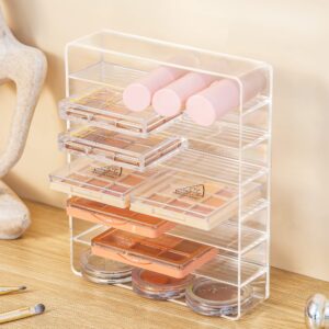 Clear Makeup Organizer, Ocira 7-Compartment Eyeshadow Palette Organizer BPA-Free Plastic For Countertop Vanity & Drawer