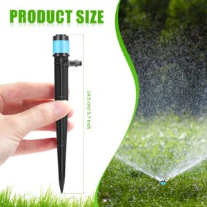 300 Pcs Drip Emitters Irrigation Sprinkler Adjustable Water Flow with Stake 360 Degree for 1/4 Inch Irrigation Tube Hose Irrigation Sprayer Head Drip Sprayer System Garden Watering Fan Shape Dripper