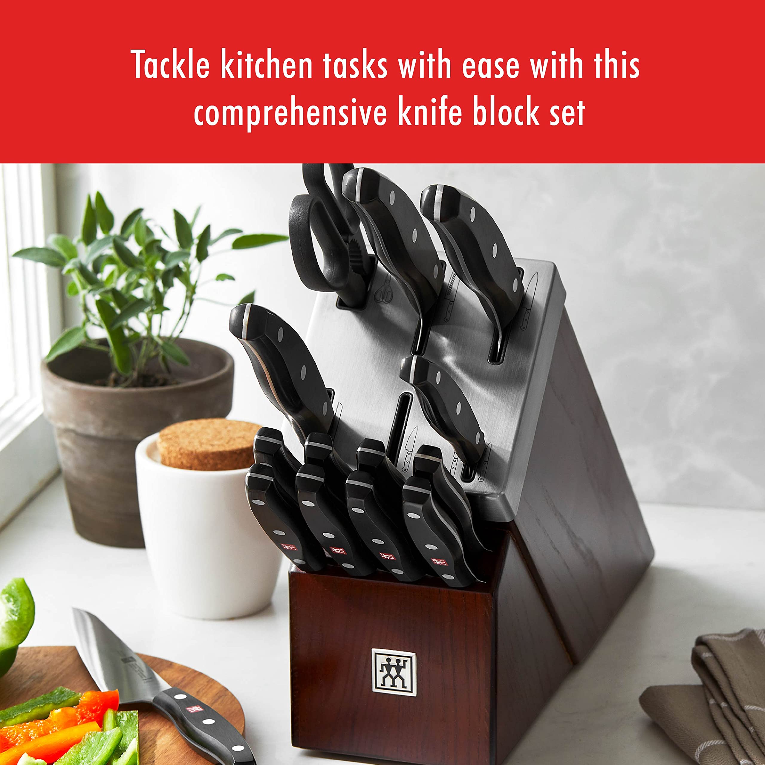 ZWILLING TWIN Signature 15-pc Self-Sharpening Knife Block Set - Brown