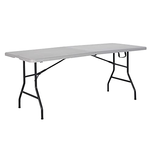 Peakform Centerfold 6-Foot Folding Table, Gray