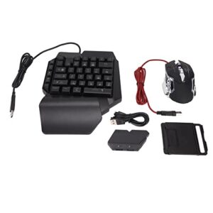 gaming keyboard mouse converter, one handed gaming set with automatic pressure gun mechanical gaming keyboard for pubg gamer, fast charging(black)