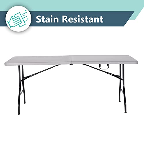 Peakform Centerfold 6-Foot Folding Table, Gray