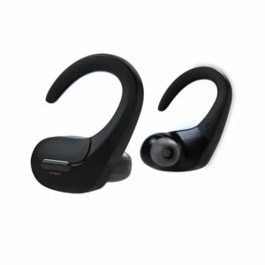 coby true wireless sports ear buds with over ear hooks | wireless bluetooth earbuds | sweatproof and splash-resistant | headphones with microphone built-in | for gym sports & running (black)