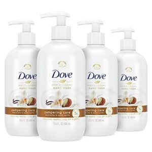 dove pampering care shea butter and warm vanilla hand wash for clean and softer hands cleanser that washes away dirt 13.5 oz 4 count